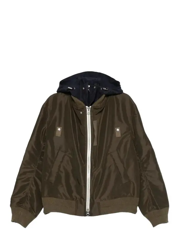 Sacai Nylon Twill X Grosgrain Blouson - Green
