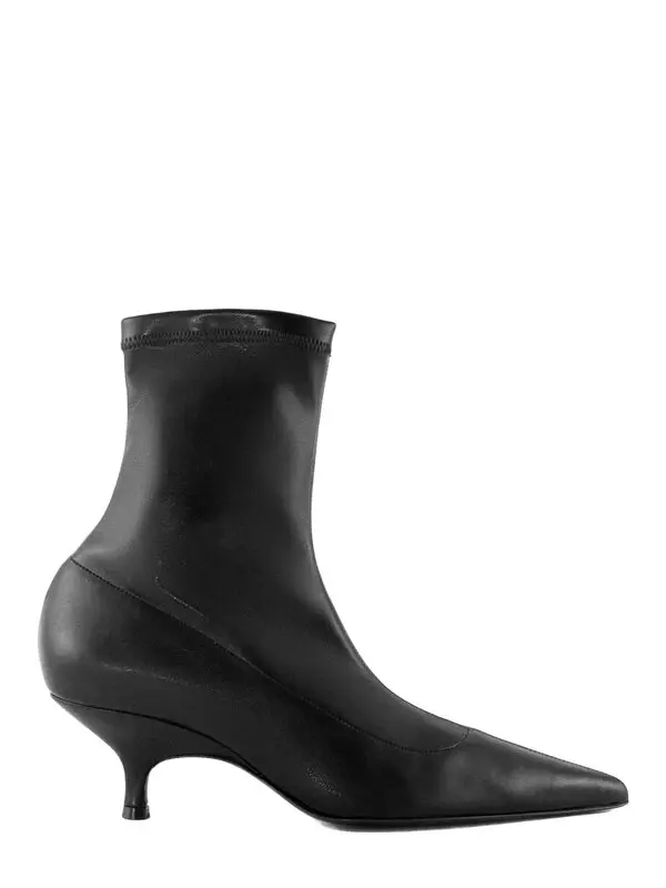 GIABORGHINI 50mm Stretch Leather Pointed-toe Boots - Black