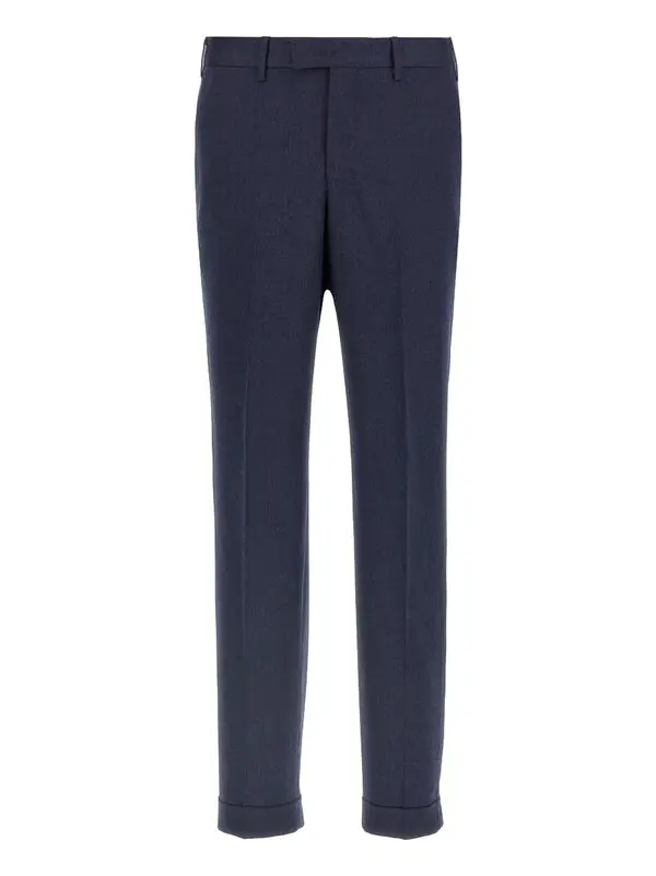 PT TORINO Wool Straight Leg Pants - Blue