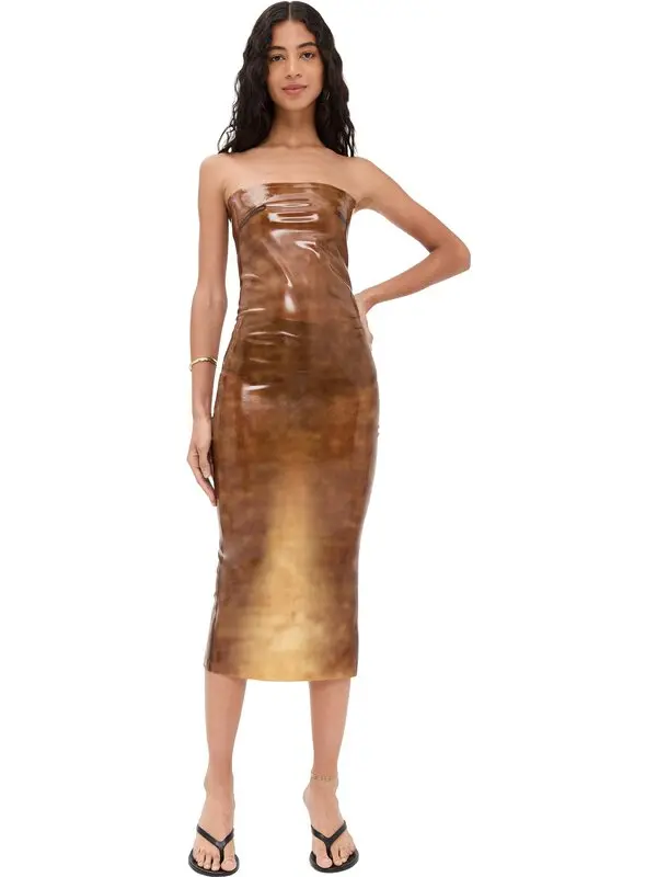 Miaou Lila Strapless Midi Dress - Leopard