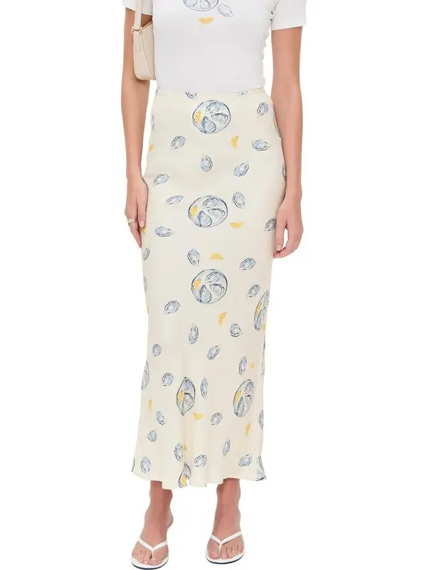 NEVER FULLY DRESSED Oyster Dorris Printed Skirt - White