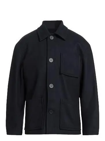 Sandro Coat In Wool, Polyamide, And Cashmere - Blue