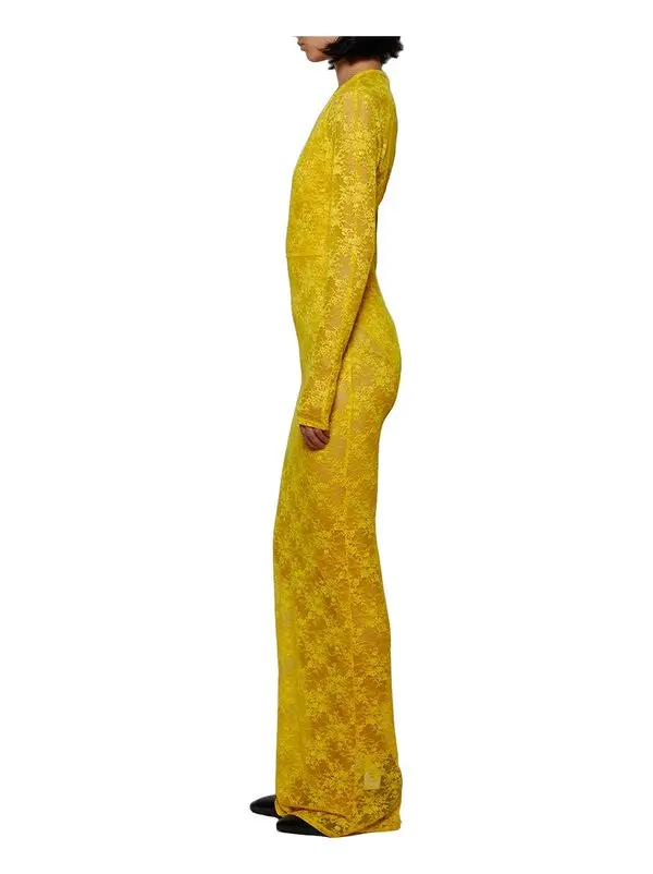 Alex Perry Long Sleeve Column Dress - Yellow