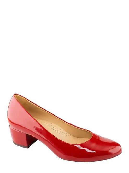 MARC JOSEPH NEW YORK Patent Leather Block Heel Pump - Campari Soft Patent