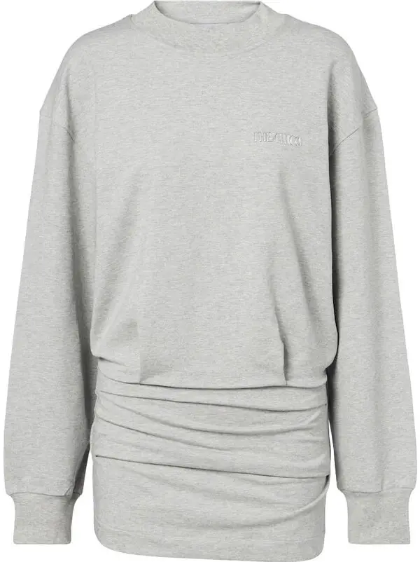 Attico Cotton-blend Jersey Sweatshirt Dress - Grey