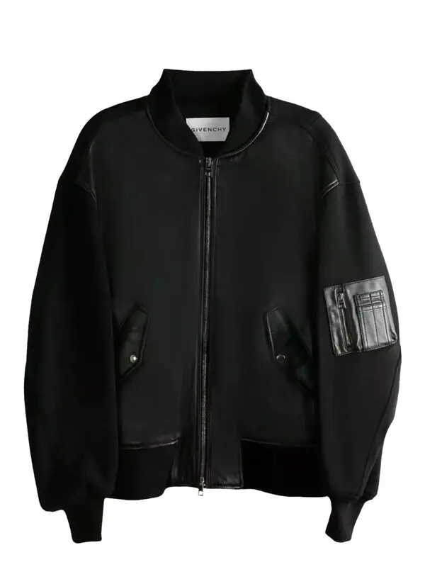 Givenchy Leather-paneled Bomber Jacket - Black