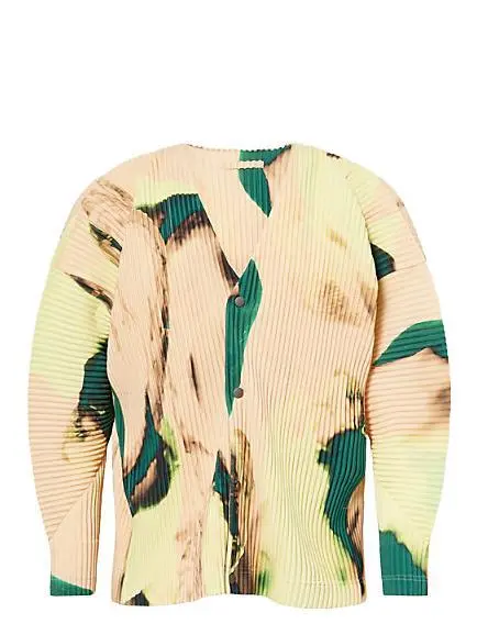 Issey Miyake Graphic-pattern Woven Cardigan - Orange Beige