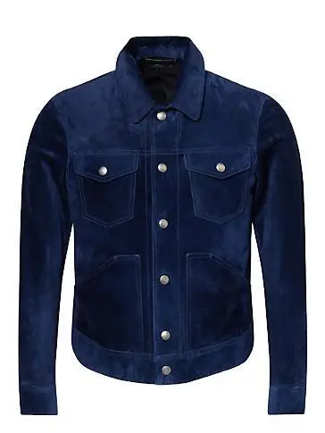 TOM FORD Long-sleeve Suede Western Jacket - Deep Indigo
