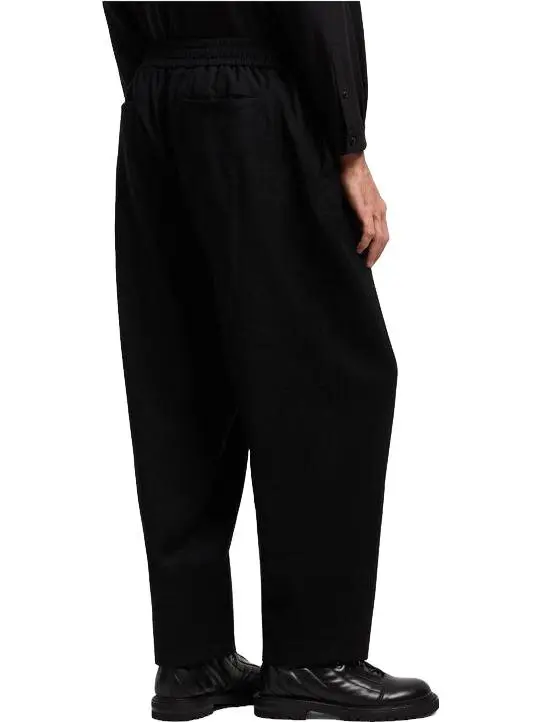 Giorgio Armani Wool Casual Trousers - Black