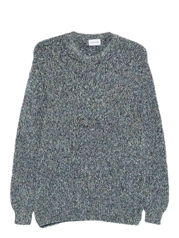 SCAGLIONE Speckled Crew Neck Sweater - Blue