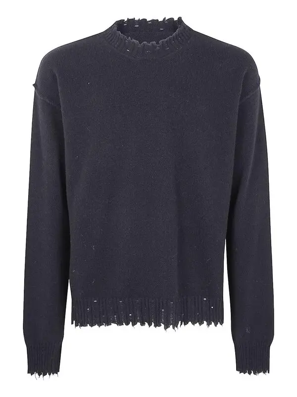 UMA WANG Plain Ws Round Neck Top - Black