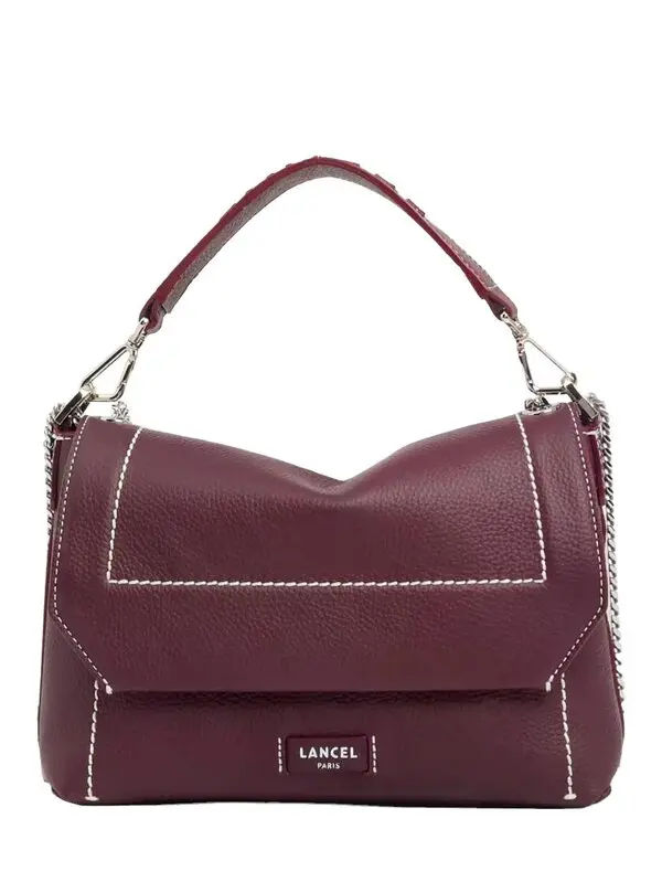 LANCEL Leather Flap Tote Bag - Red