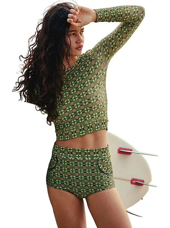 SELEZZA Palomar Uv Protection Crop Top Rashguard - Equator