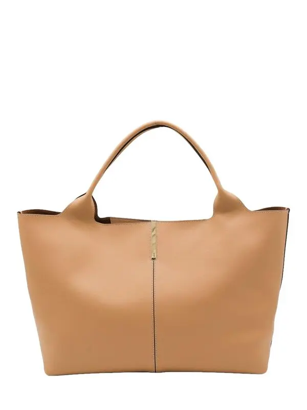 TOD'S Medium Leather Shopper - Camel