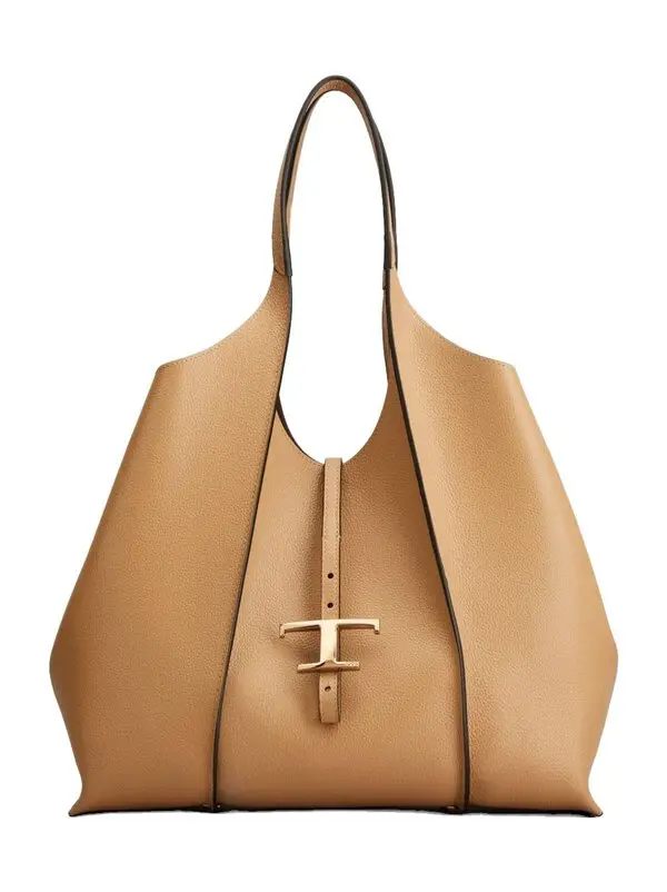 TOD'S Medium Leather Shopper - Camel