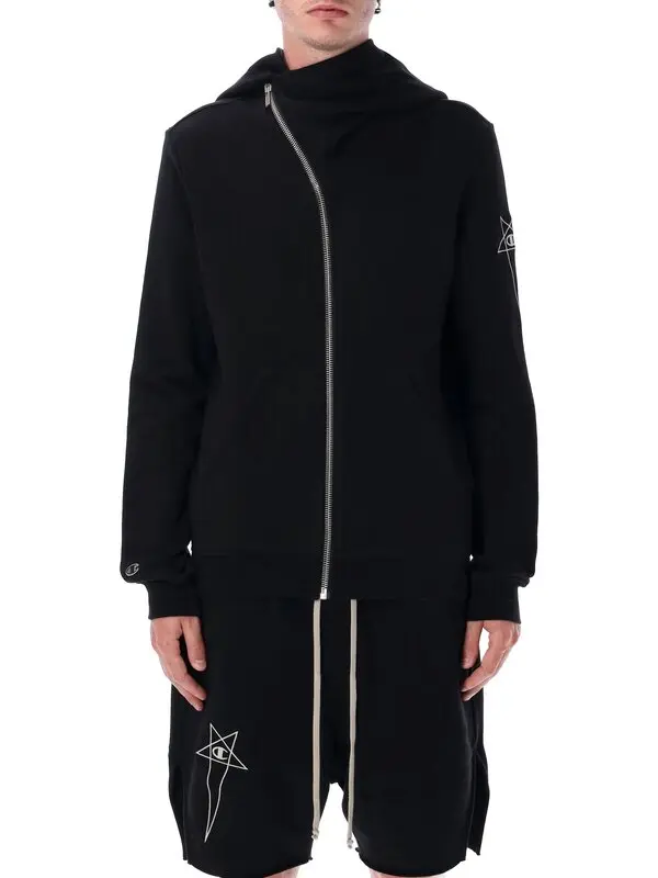RICK OWENS X CHAMPIONS Zip-up Hoodie - Black