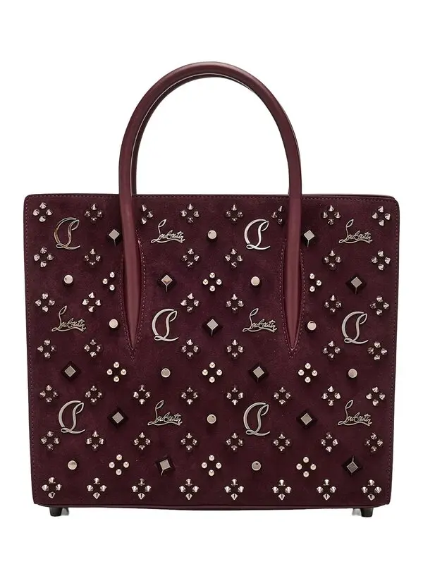 CHRISTIAN LOUBOUTIN Paloma Medium Top-handle Bag With Loubinthesky Spikes - Amara Gun Metal