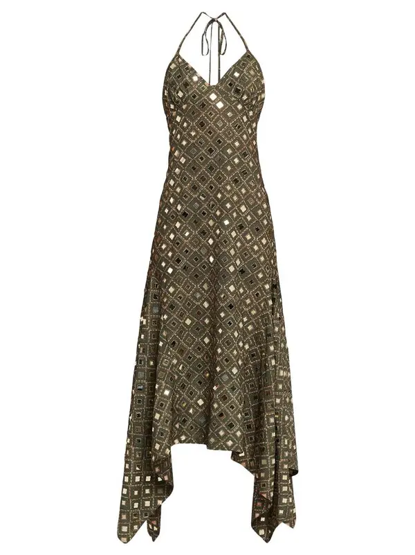 Misa Mattias Mirror Tile Midi Dress - Mirrored Tile