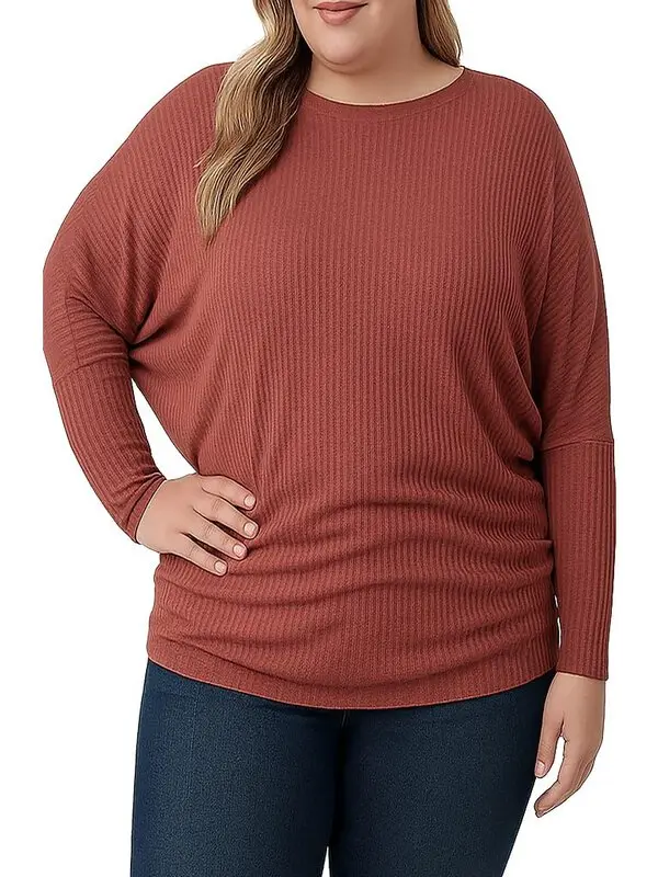 STANDARDS & PRACTICES Batwing Sleeve Ribbed Top - Coral