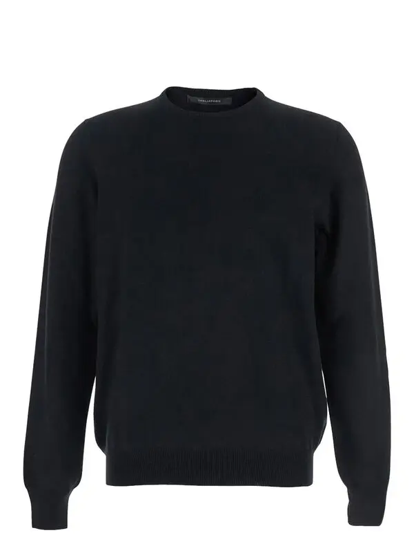 Tagliatore Wool Ribbed Sweater - Black