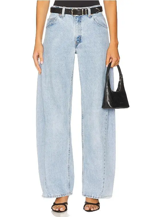 ALIGRACE Tilted Pocket Barrel Jeans - Light Medium