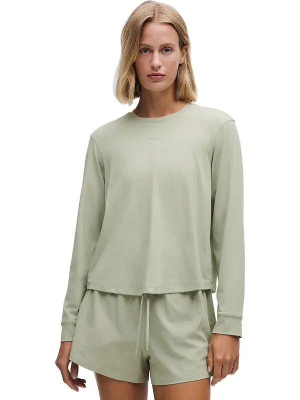 Lululemon Pace Crush Cross-back Graphic Long-sleeve Shirt - Fog Green