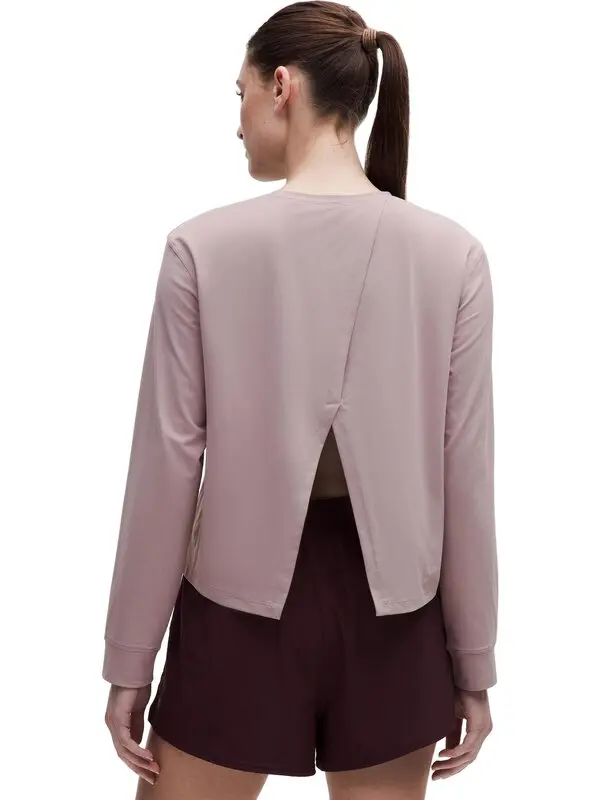 Lululemon Pace Crush Cross-back Graphic Long-sleeve Shirt - Mauve Grey