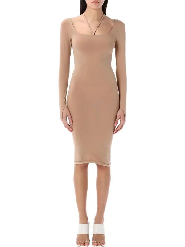 ANDREĀDAMO Sculpting Jersey Midi Dress - Beige