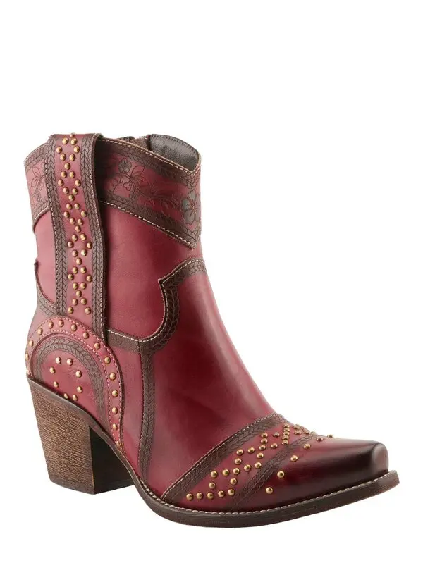 SPRING STEP SHOES Saddleup Western Boot - Dark Red Multi