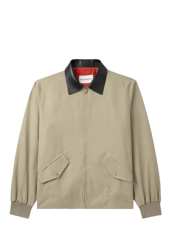 Givenchy Leather-trimmed Harrington Jacket - Neutrals