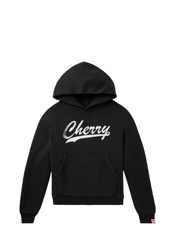 CHERRY LOS ANGELES Logo-print Cotton-jersey Hoodie - Black