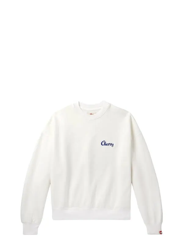 CHERRY LOS ANGELES Logo-embroidered Cotton-jersey Sweatshirt - White