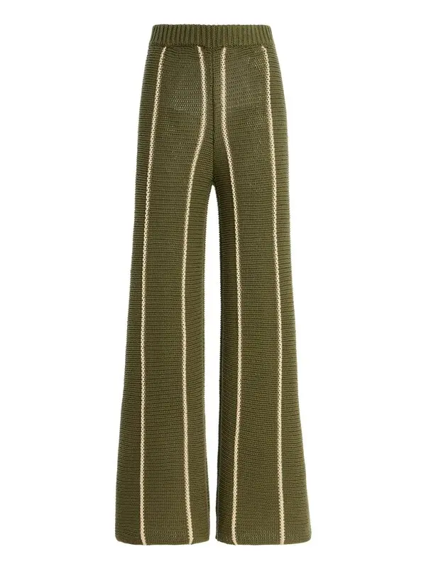 ZULU & ZEPHYR Knit Cotton Flared Pants - Stripe