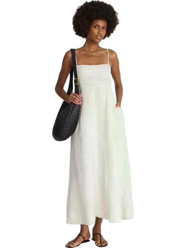 Madewell Striped Empire-waist Midi Dress - Lighthouse