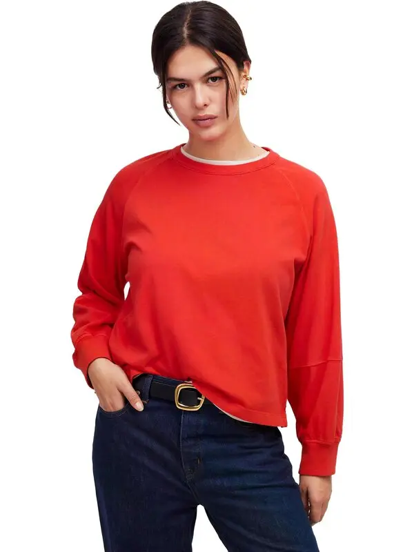 Madewell Relaxed Long-sleeve Raglan Tee - Bright Cherry
