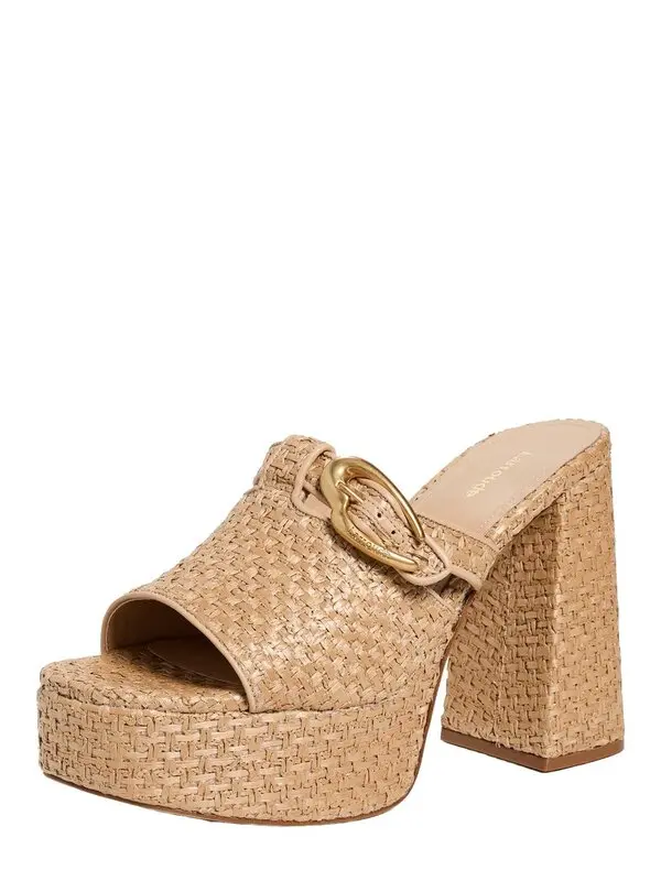 Larroude Dolly Verona Raffia Mules - Natural