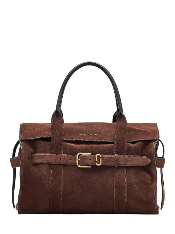 Marc Jacobs The Dakota Belted Suede Tote Bag - Dark Brown