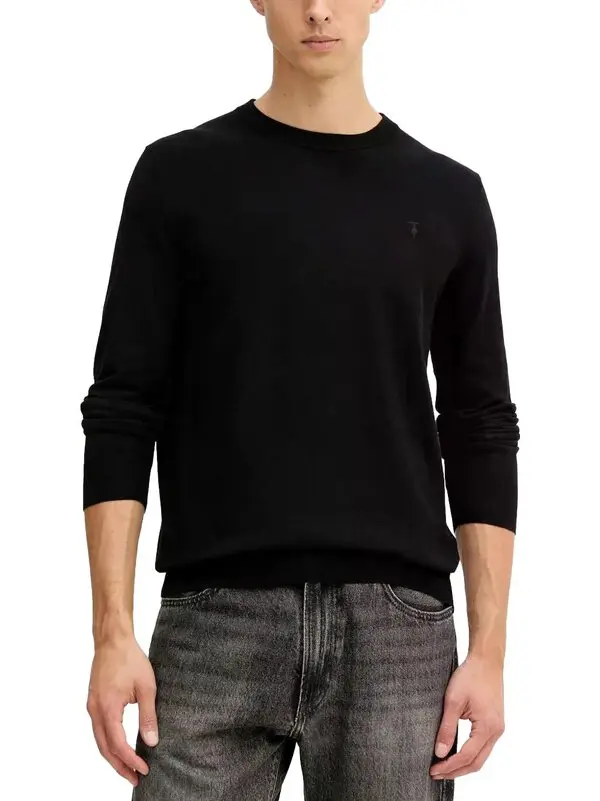 TRUSSARDI Small-logo Crew-neck Sweater - Black