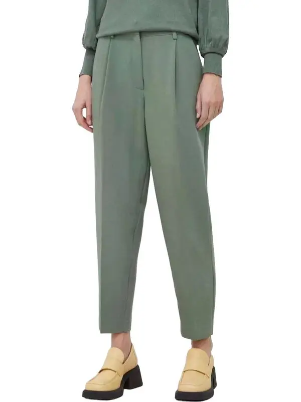 BRUUNS BAZAAR Pleated-front Trousers - Green