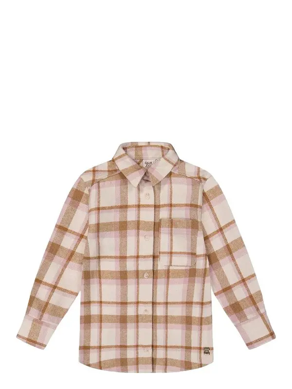 DEUX PAR DEUX Plaid Overshirt - Off-white, Beige And Pink