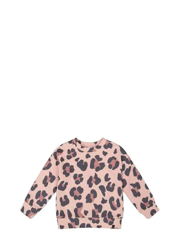 DEUX PAR DEUX Leopard Print French Terry Sweatshirt - Pink Leopard