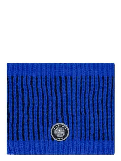 DEUX PAR DEUX Lined Knit Neckwarmer - Black And Blue