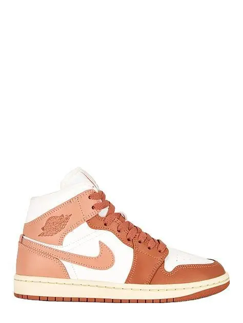 JORDAN 1 Mid Sneakers - Sail  Light Madder Root  Madder Root & M