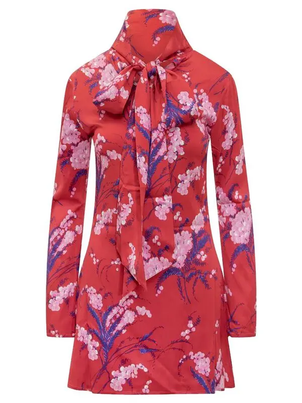 DES_PHEMMES Floral Mini Dress With Bow - Multicolor