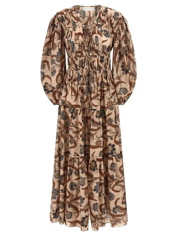 Zimmermann Ascension Tie Billow Maxi Dress - Multicolor
