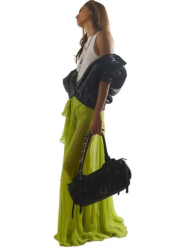 NIGEL PRESTON Sheer Convertible Skirt - Bright Chartreuse