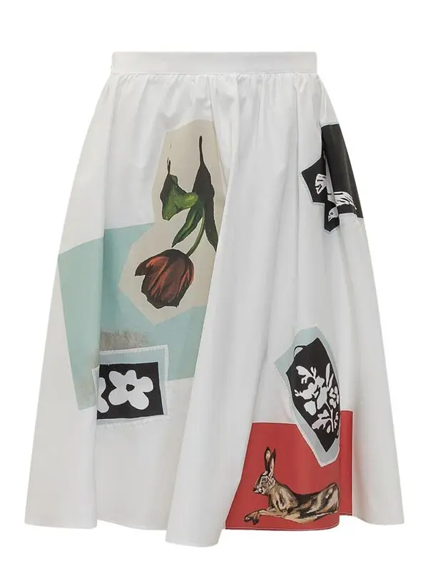 Marni Printed Cotton Midi Skirt - Multicolor