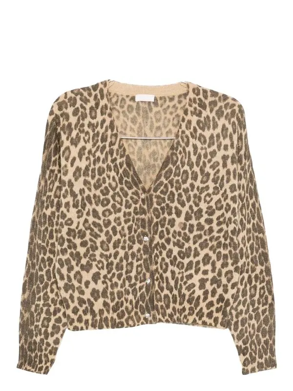 Liu Jo Leopard Print Button-front Sweater - Multicolor