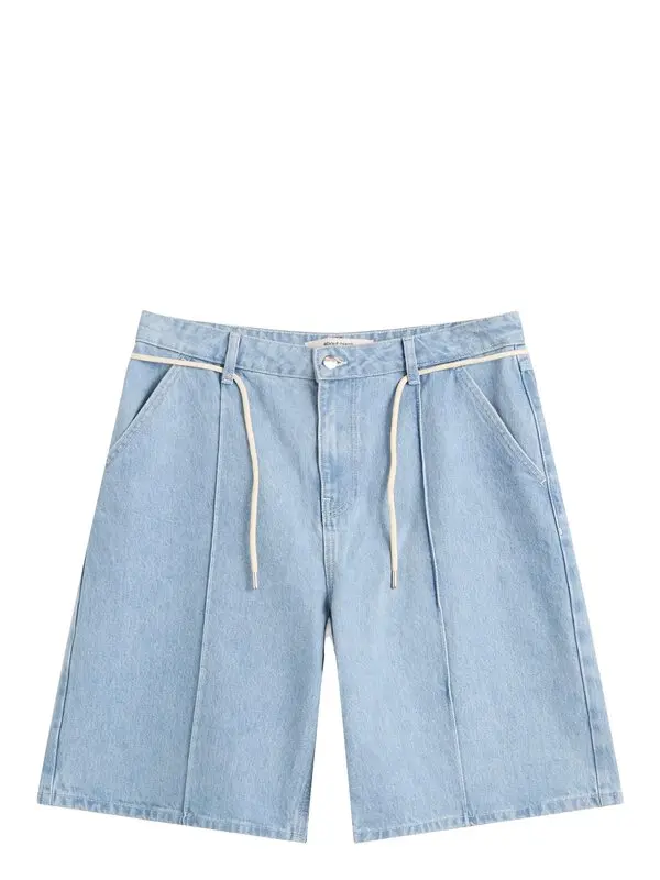 ABOUT:BLANK Wide Denim Short - Mid Wash Blue