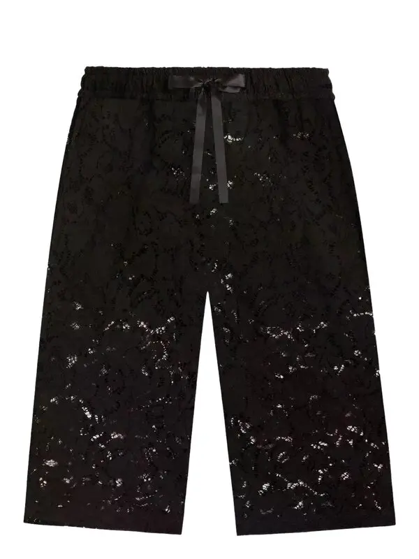 Dolce & Gabbana Lace-patterned Drawstring Shorts - Black